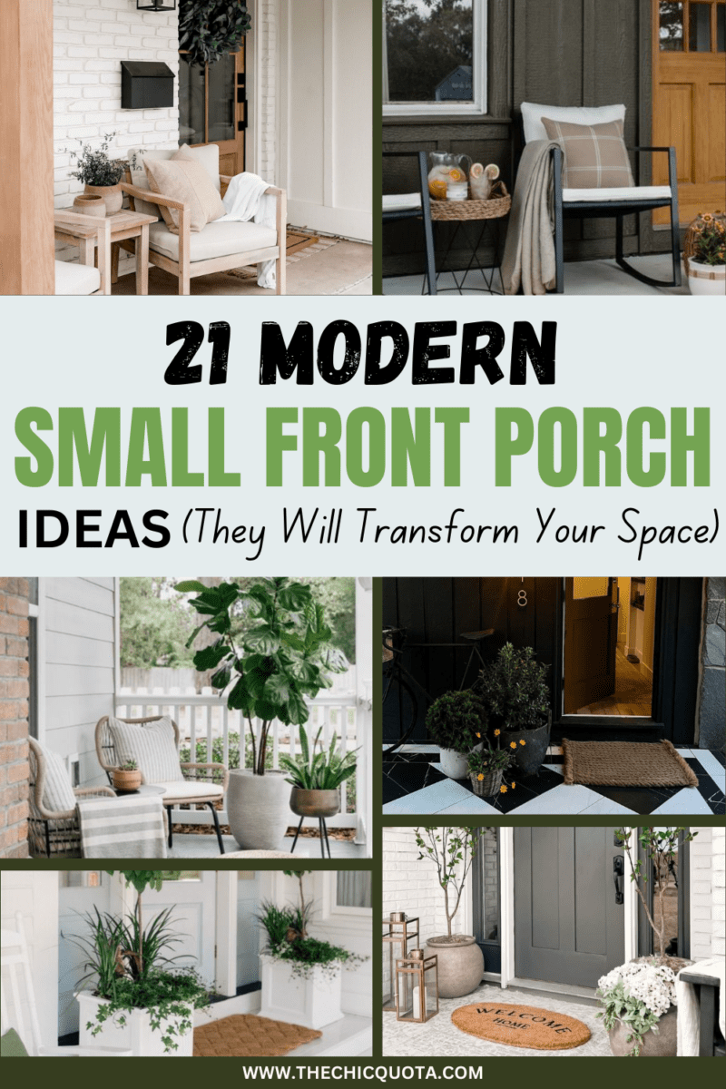 21 Modern Small Front Porch Ideas To Copy Now - The Chic Quota
