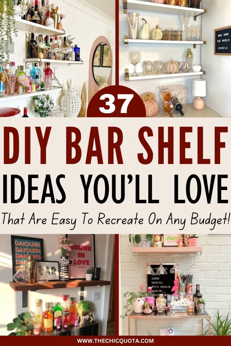 37 DIY Bar Shelf Ideas For A Stylish Home Bar You'll Love - The Chic Quota