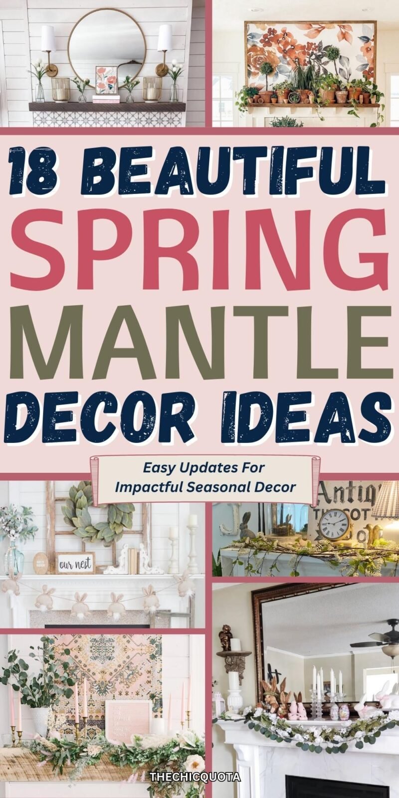 18 Spring Mantle Decor Ideas For Beautiful Seasonal Upgrades - THE CHIC ...